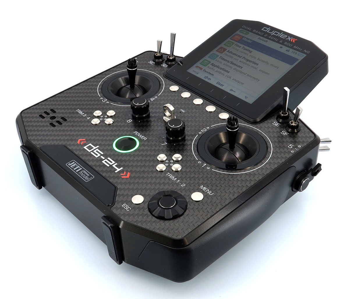 Jeti Duplex DS-24 G2 Carbon Black Diamond 2.4GHz/900MHz w/Rx R12 Assist ...